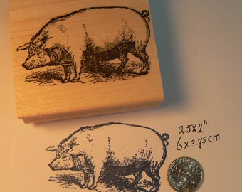 Pig Rubber Stamp - Etsy