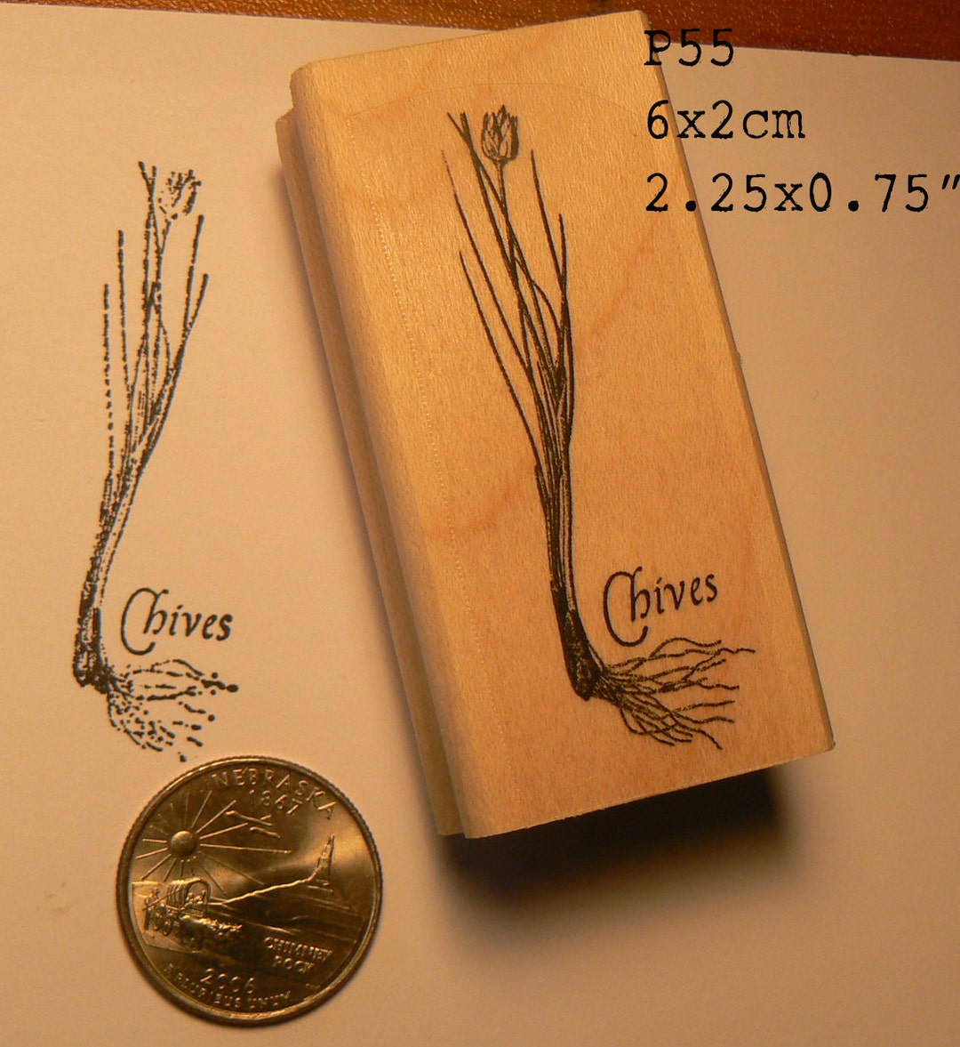 Chives Rubber Stamp WM P55 - Etsy