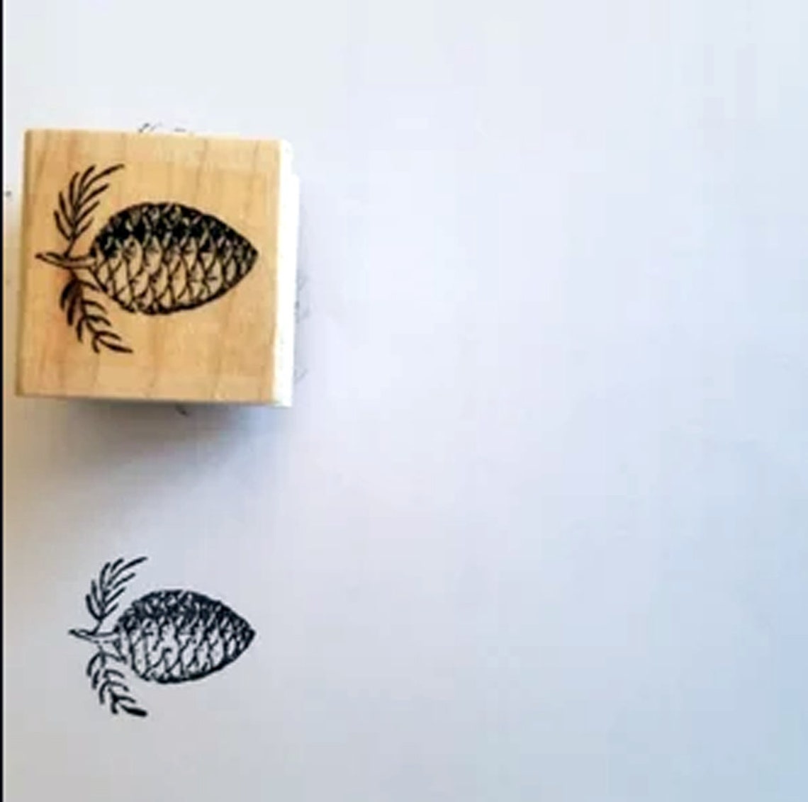 P24 Miniature Pinecone Rubber Stamp Wm - Etsy