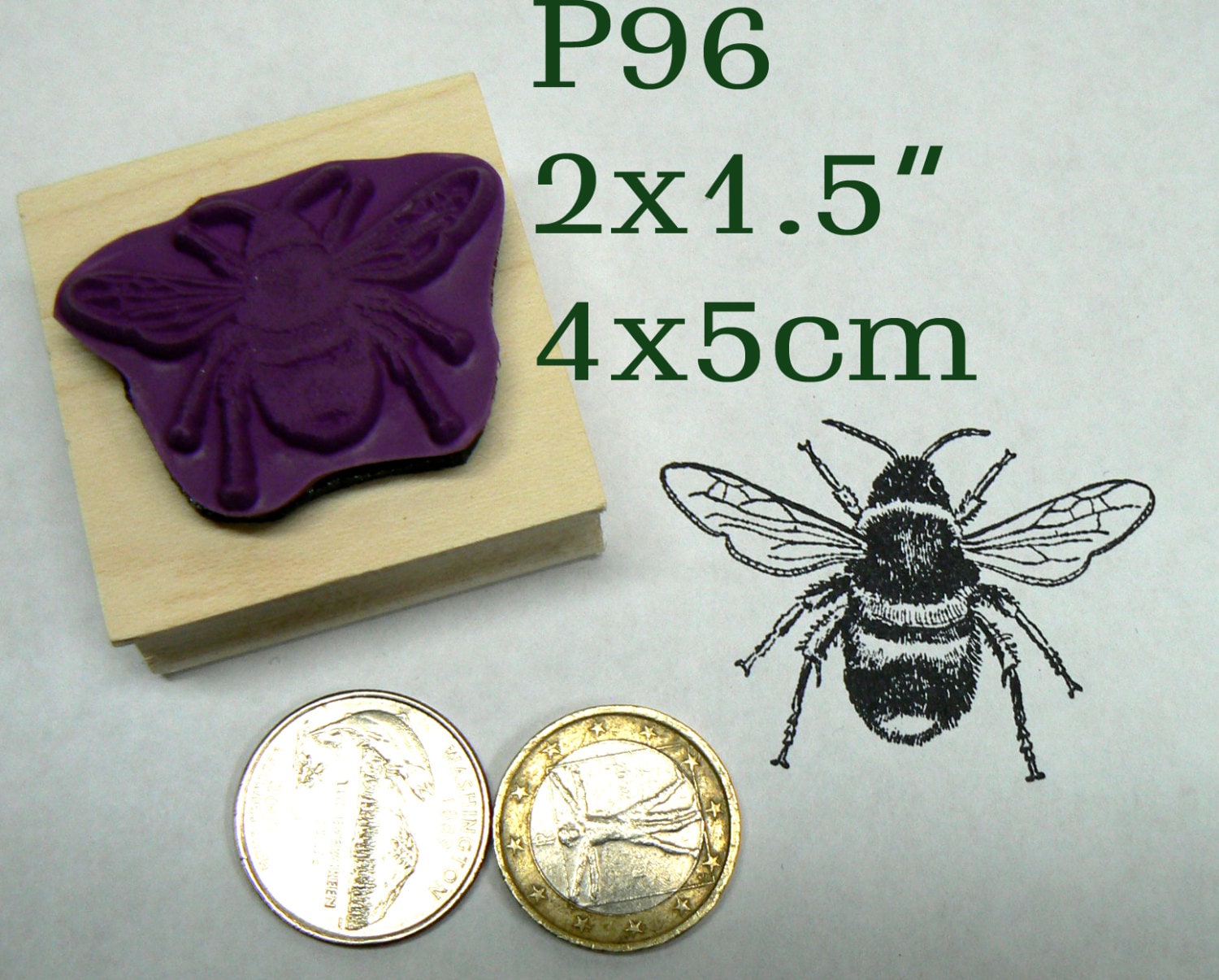 P96 Larger Bumble Bee Rubber Stamp - Etsy