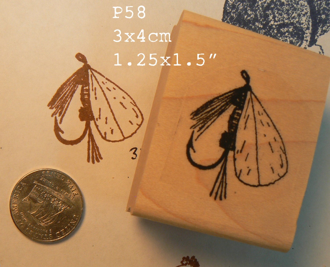 P58 Fly Fishing Lure Rubber Stamp - Etsy