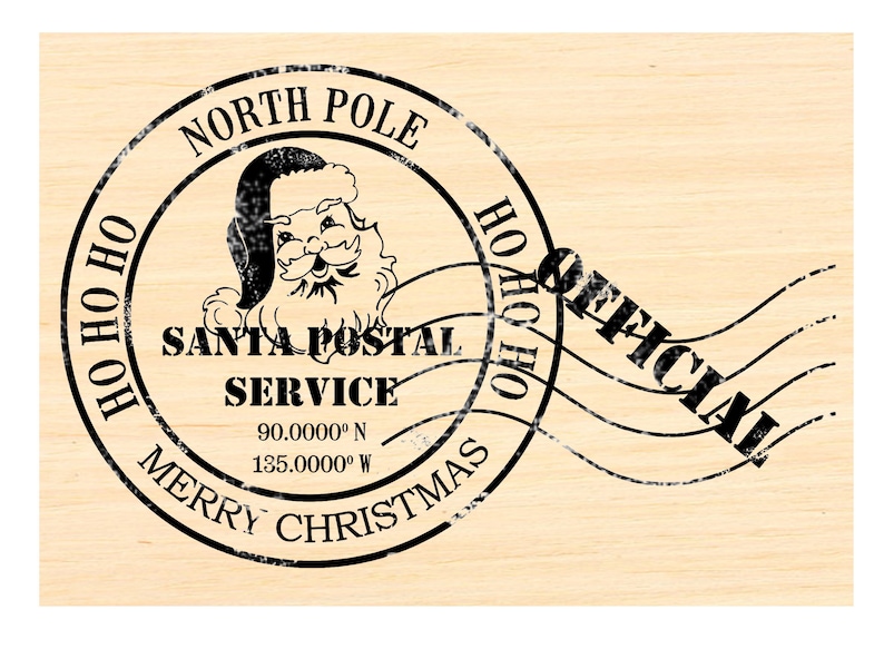 Santa Postmark With Latitude - North Pole Ho Ho Ho Rubber Stamp P125 - Etsy