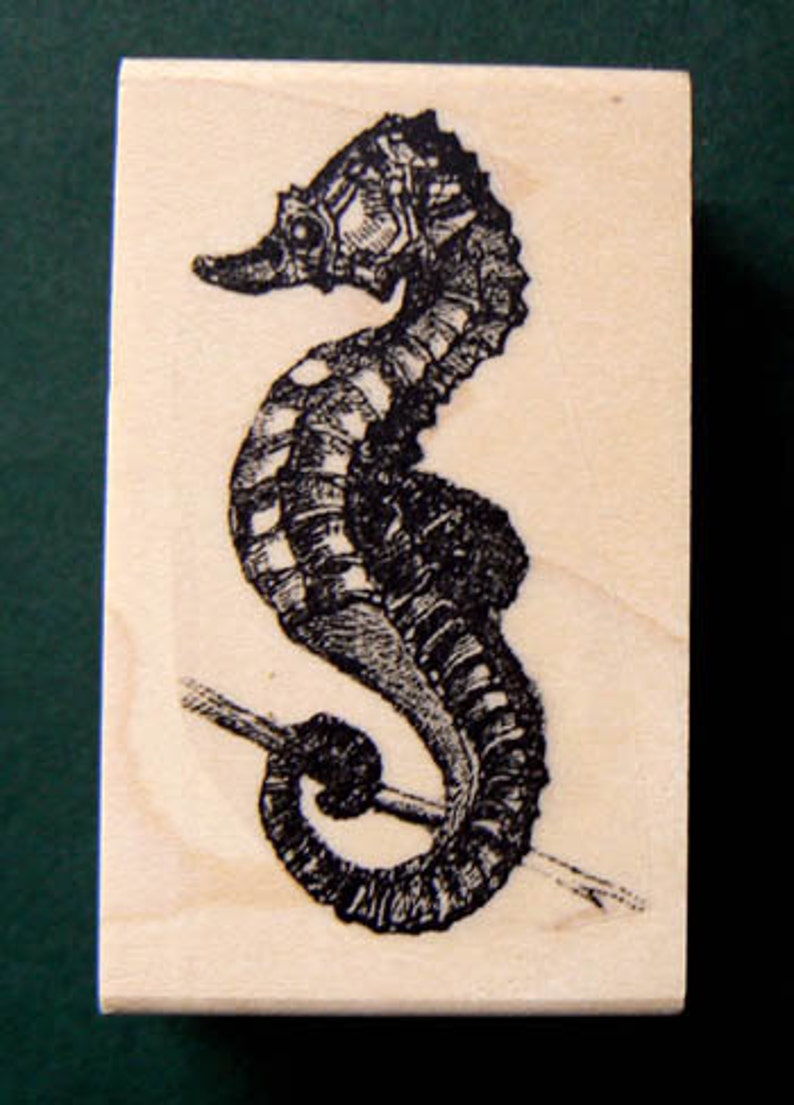 Seahorse Rubber Stamp WM Vintage Style 2.1x1.5 Inches P5 - Etsy