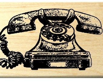 Vintage Candlestick Telephone Rubber Stamp From - Etsy