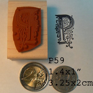 P59 Monogram Letter P Rubber Stamp - Etsy