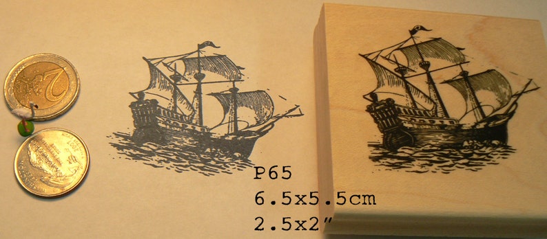 P65 Vintage Ship Rubber Stamp - Etsy
