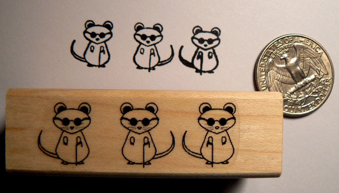 3 Blind Mice Rubber Stamp Miniature Wood Mounted P24 - Etsy