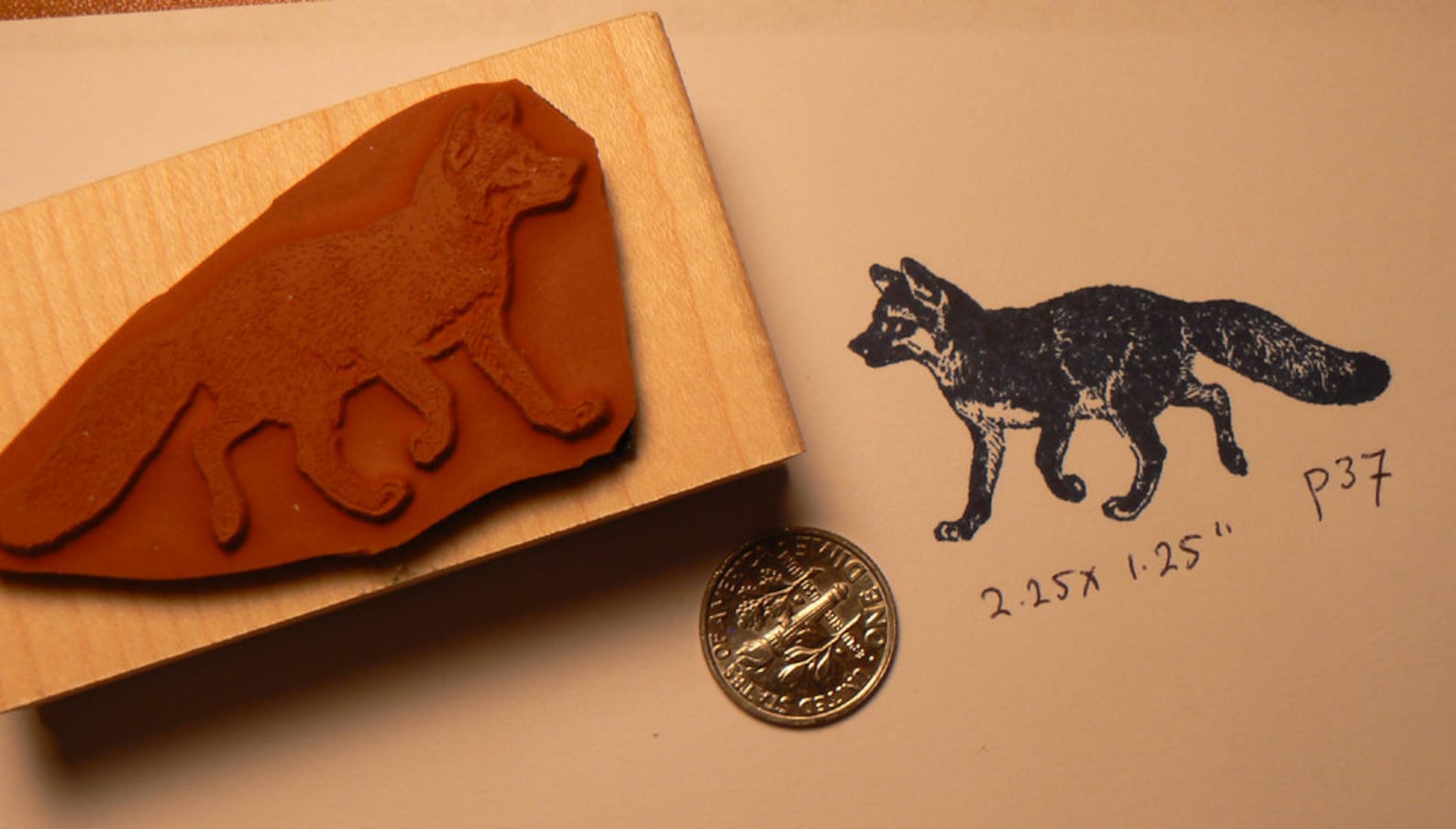 Fox Rubber Stamp WM P23 - Etsy