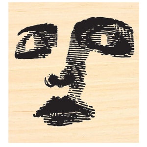 P132 Woman's Face Line Art Rubber Stamp - Etsy