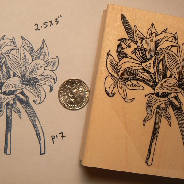Lily Rubber Stamp - Etsy