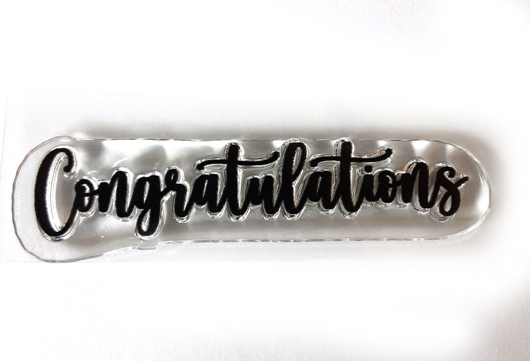 Clear Un Mounted - Congratulations- Rubber Stamp - Etsy