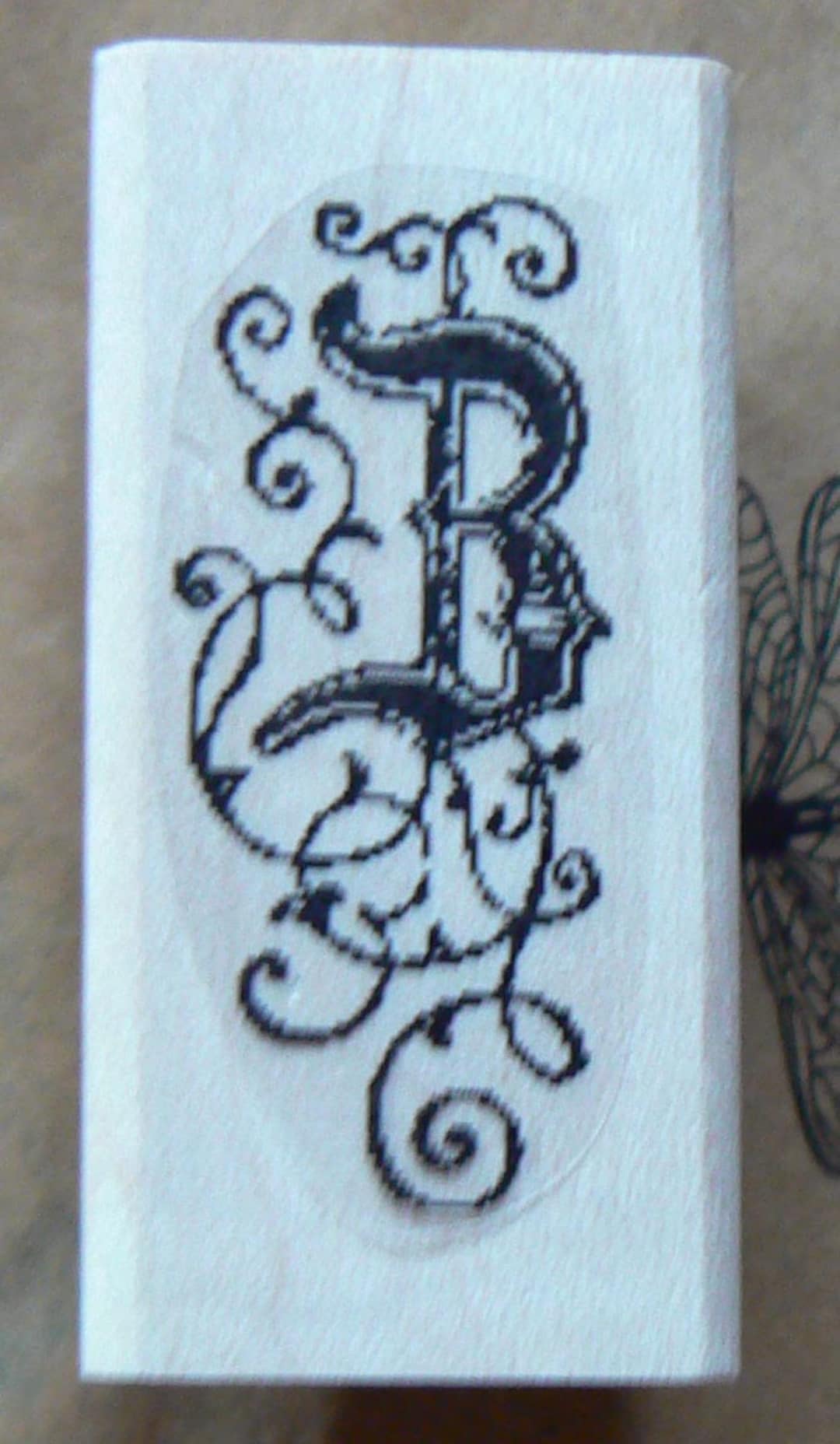 P29 Letter B Monogram Rubber Stamp WM - Etsy