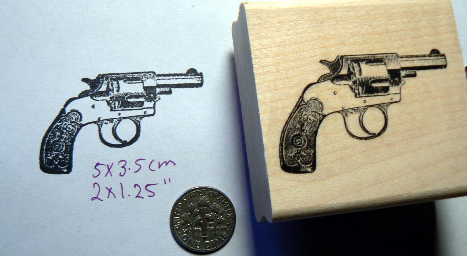 Gun rubber stamp WM P49C | Etsy