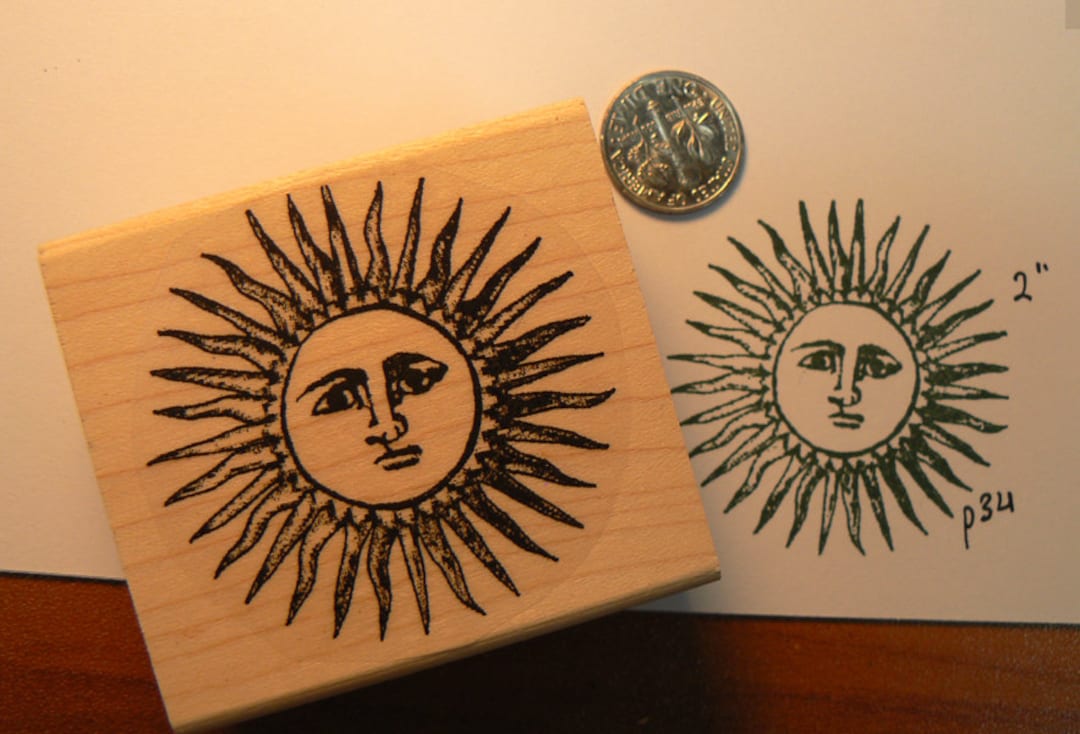 Sun Rubber Stamp P34 - Etsy