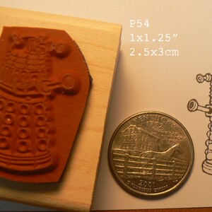 P54 Dalek Line Art Rubber Stamp - Etsy