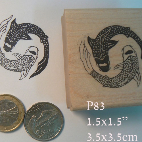 P83 Koi Fish Rubber Stamp - Etsy
