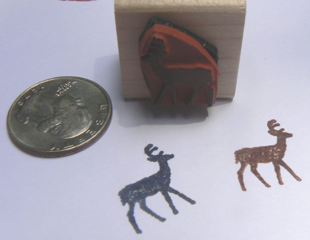 P24 Miniature Deer Rubber Stamp WM - Etsy