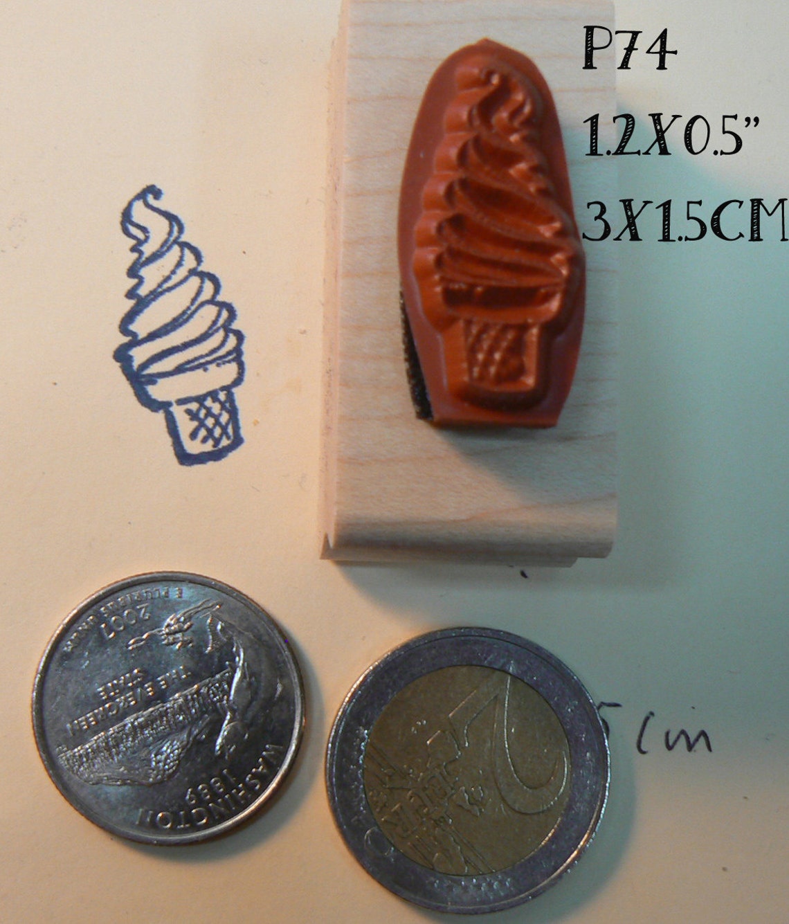 Soft Ice Cream Rubber Stamp Miniature P74 - Etsy
