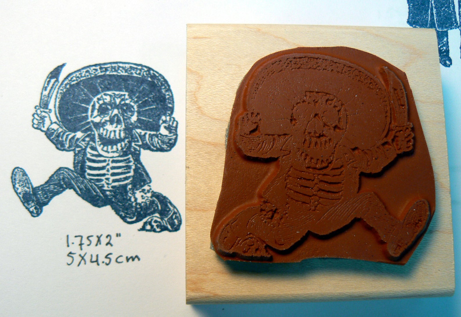 P46 the Day of the Dead Skeleton Rubber Stamp | Etsy