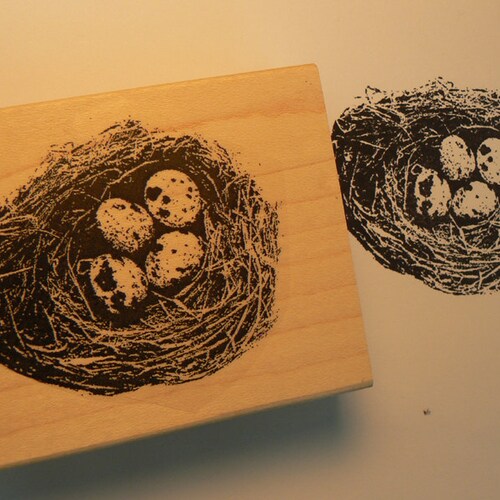 Birds Nest Rubber Stamp WM P6 - Etsy