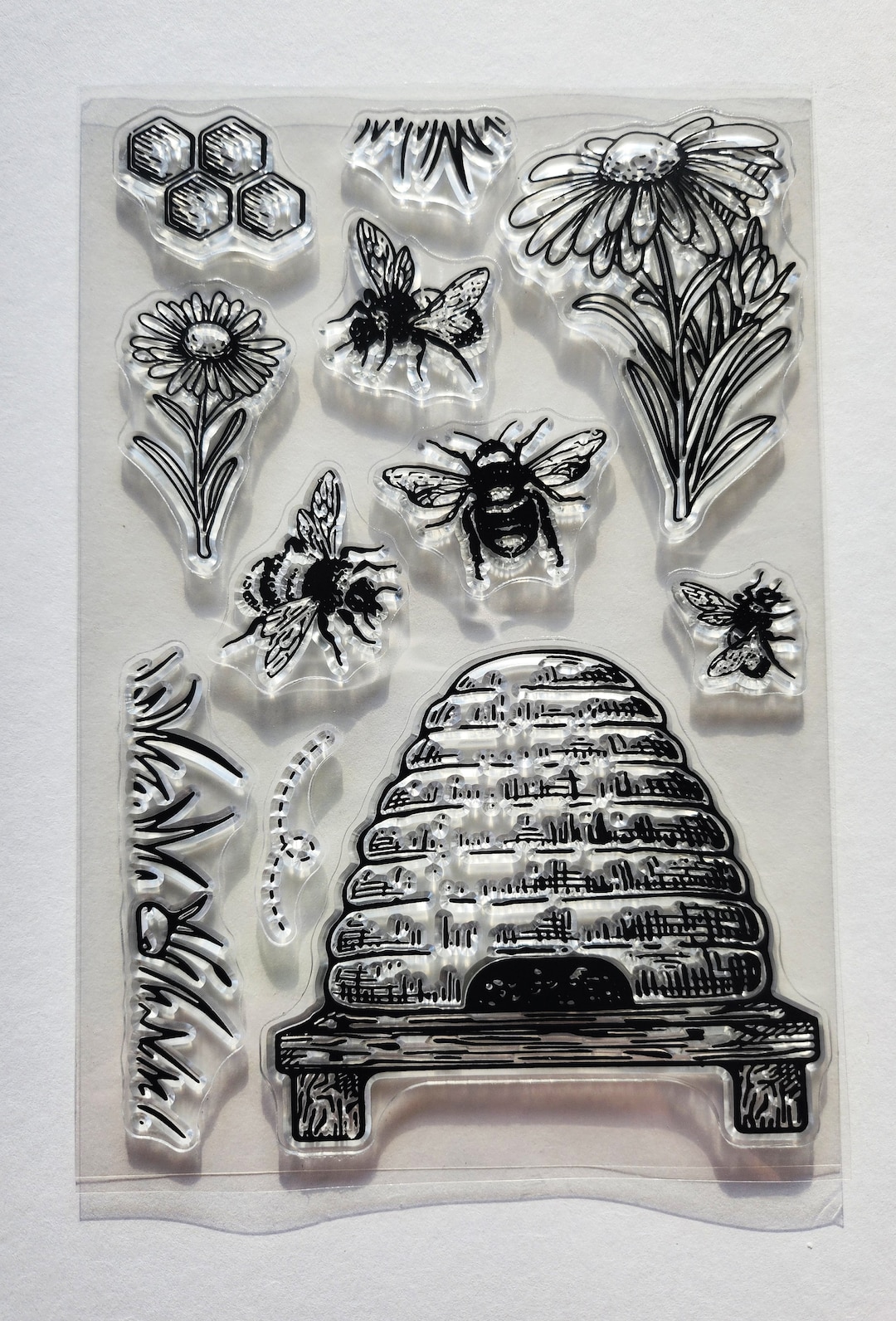 Clear Beehive and Bees Rubber Stamps 6x4 Sheet - Etsy