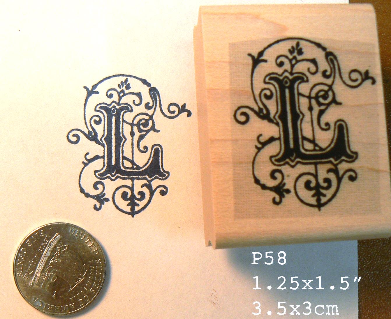 P58 Monogram Letter L Rubber Stamp - Etsy