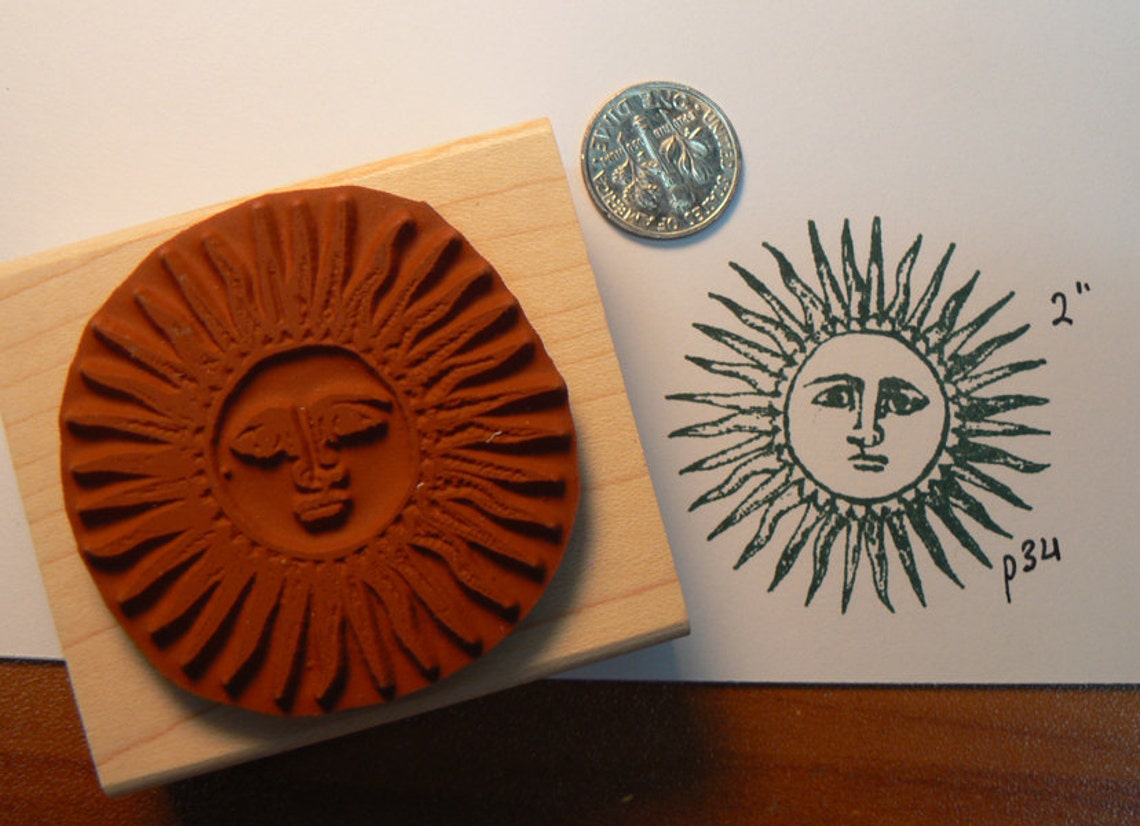 Sun Rubber Stamp P34 | Etsy