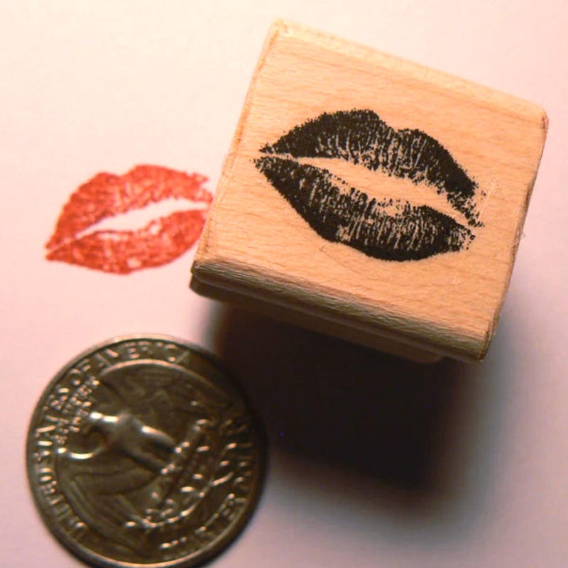 Lips Kiss Rubber Stamp - Etsy