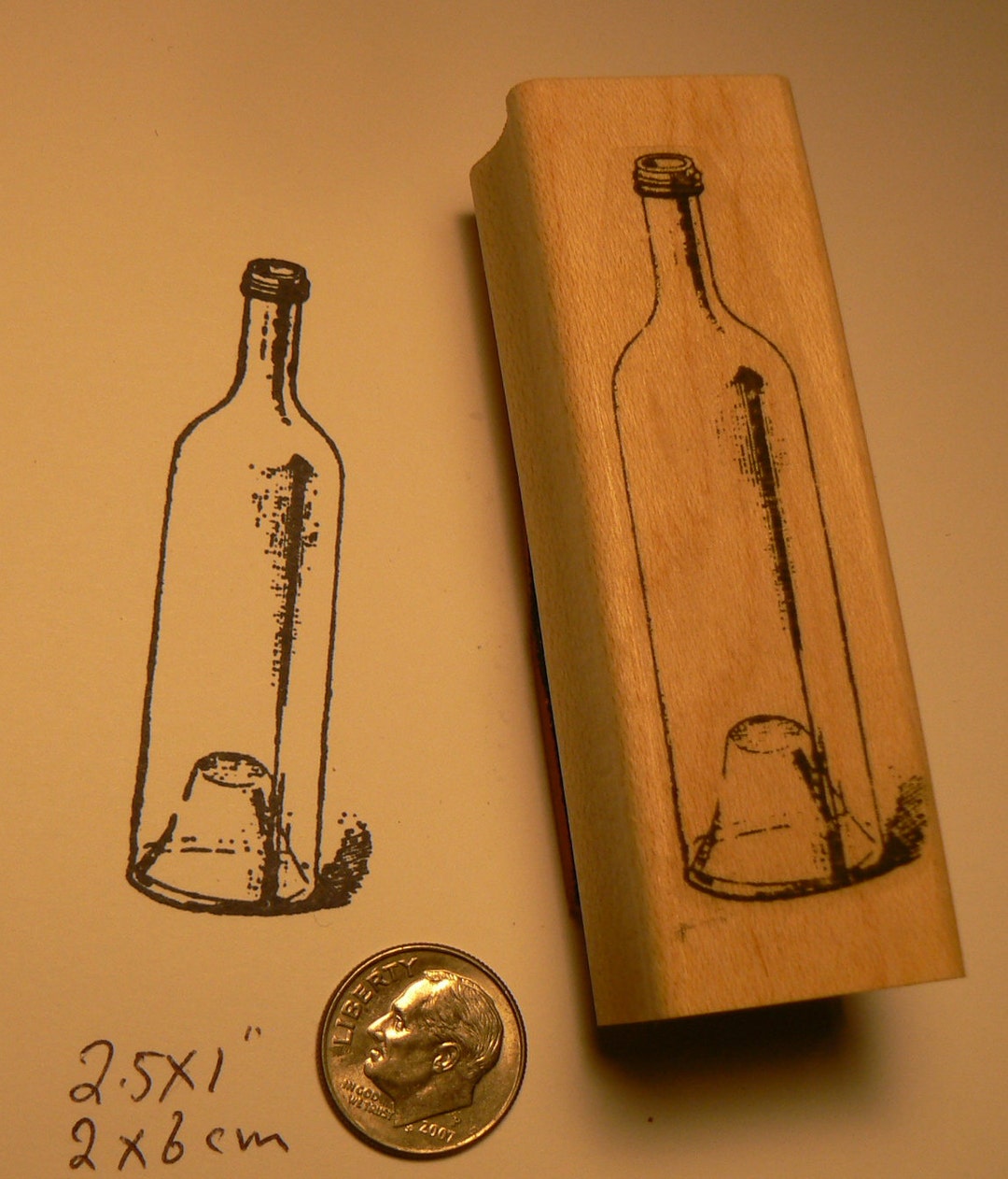 Glass Bottle Rubber Stamp WM P22 - Etsy