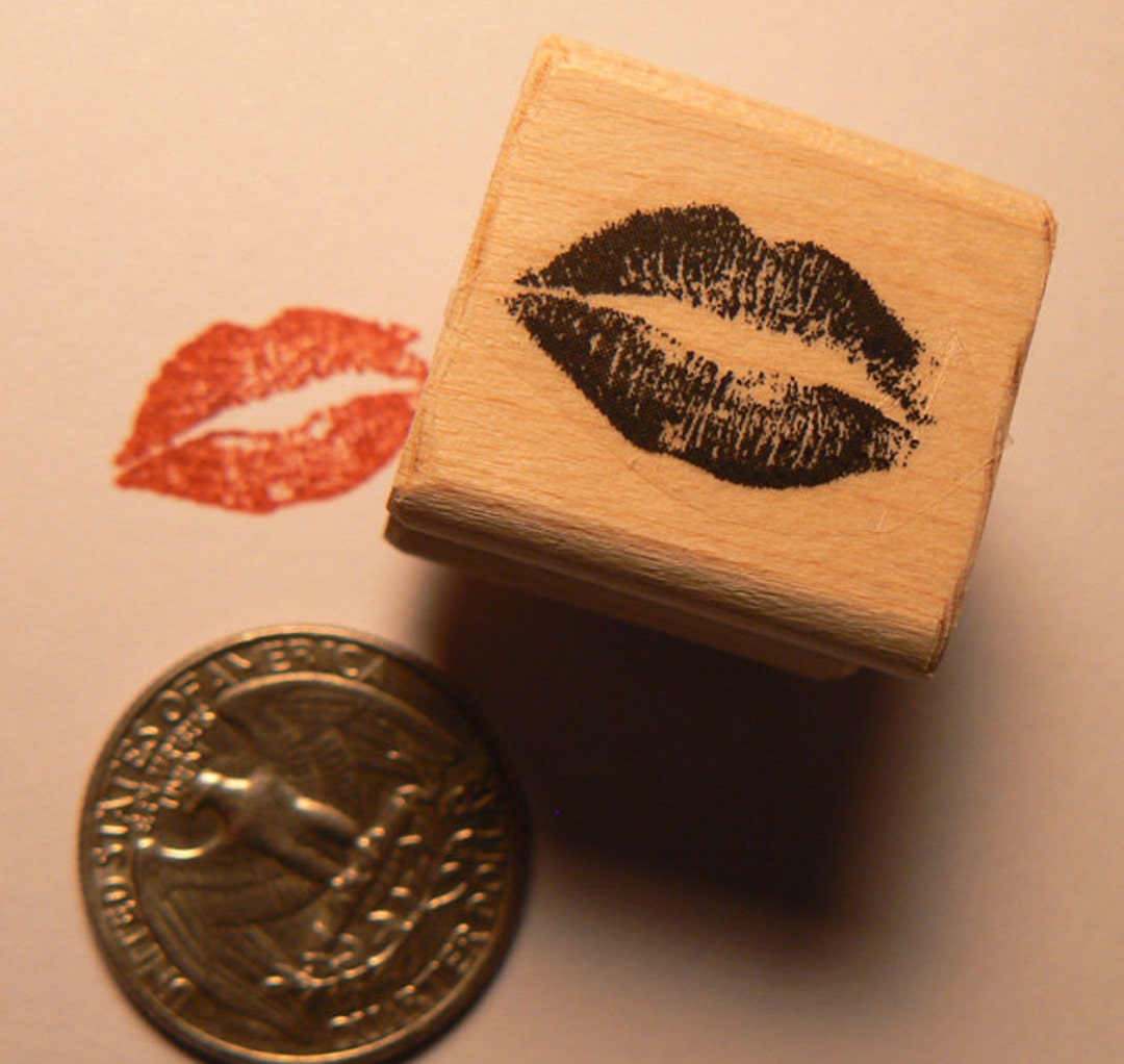 Kiss Lips Rubber Stamp Miniature P24 - Etsy