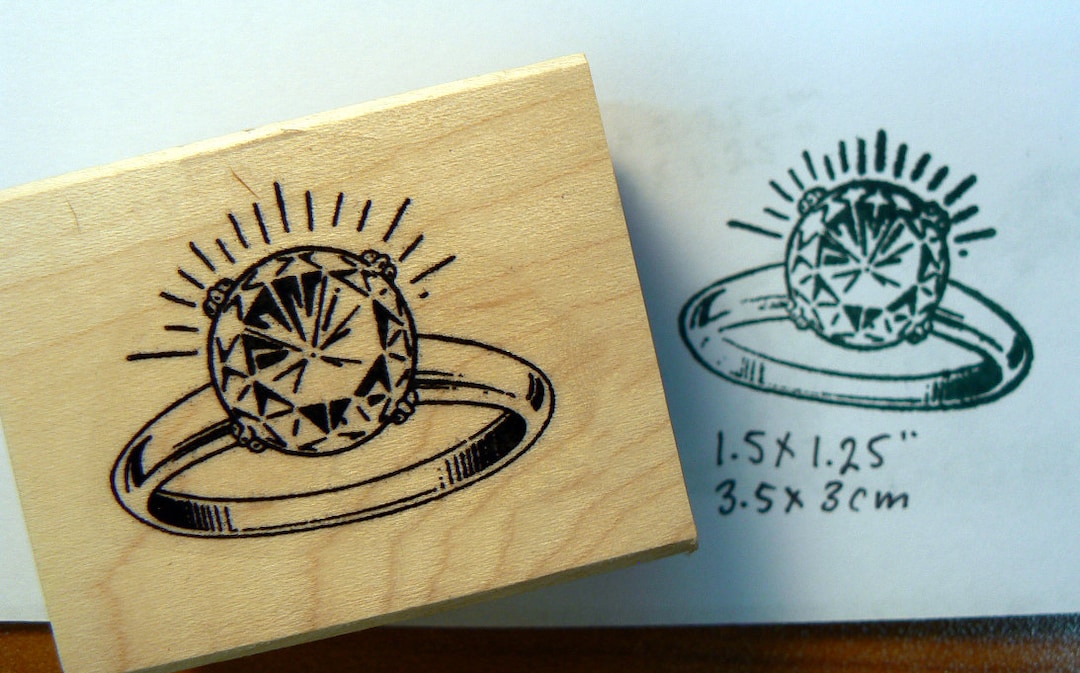 P46 Diamond Ring Rubber Stamp - Etsy