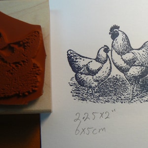 Chickens Rubber Stamp P11 - Etsy