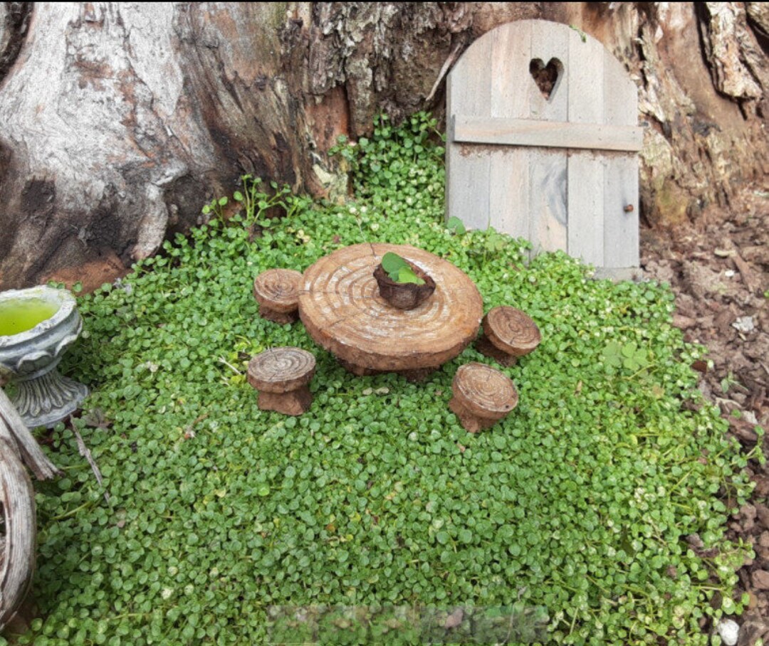 Fiddlehead Wood Grain Table and Chairs - Miniatures for the Fairy ...