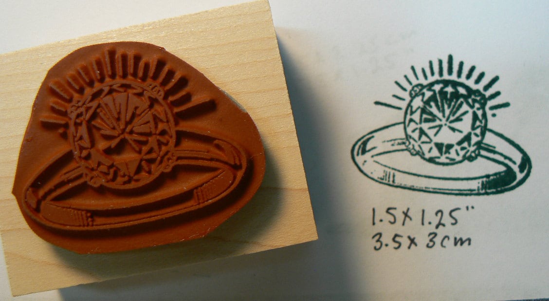 P46 Diamond ring rubber stamp | Etsy
