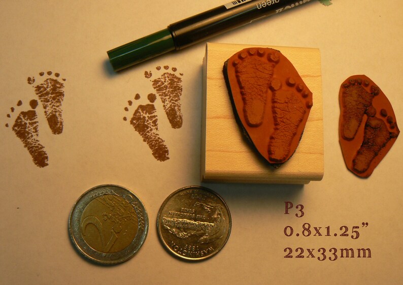 Small Baby Feet Rubber Stamp P3 - Etsy