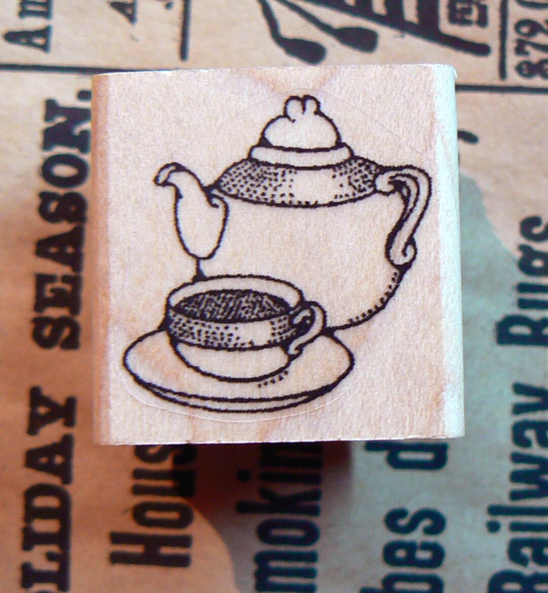 P24 Tea Set Rubber Stamp Miniature WM 0.8x0.9 - Etsy