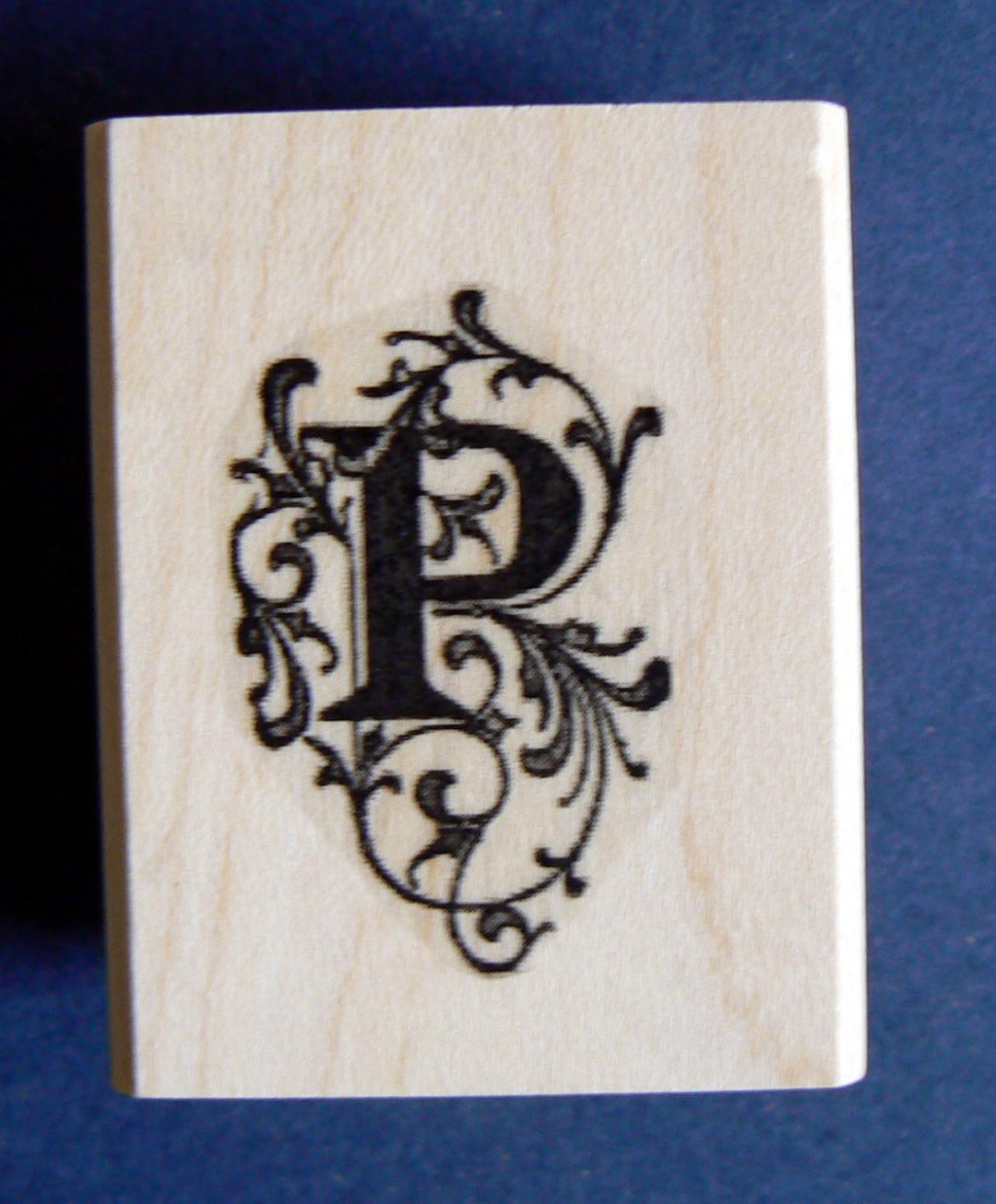 P22 Letter P- Calligraphy Rubber Stamp Monogram - Etsy