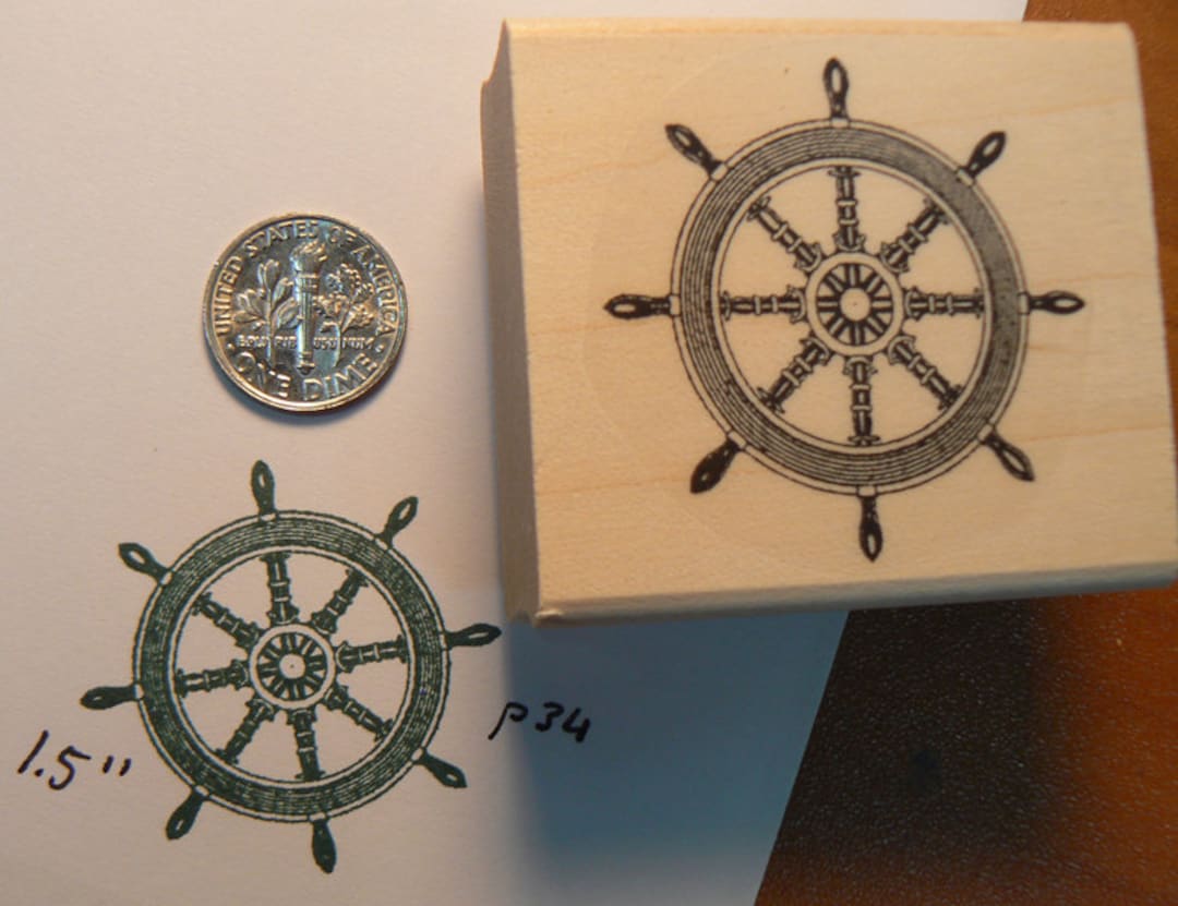 Ships Wheel Rubber Stamp Wood Mounted P23 - Etsy
