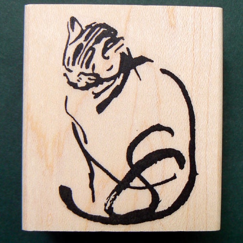Japanese CAT Calligraphy Rubber Stamp WM P11 - Etsy