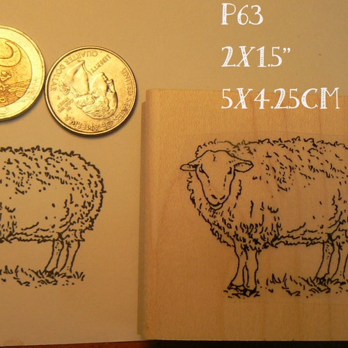 Sheep Stamp: Wood Mounted Rubber Stamp - Etsy