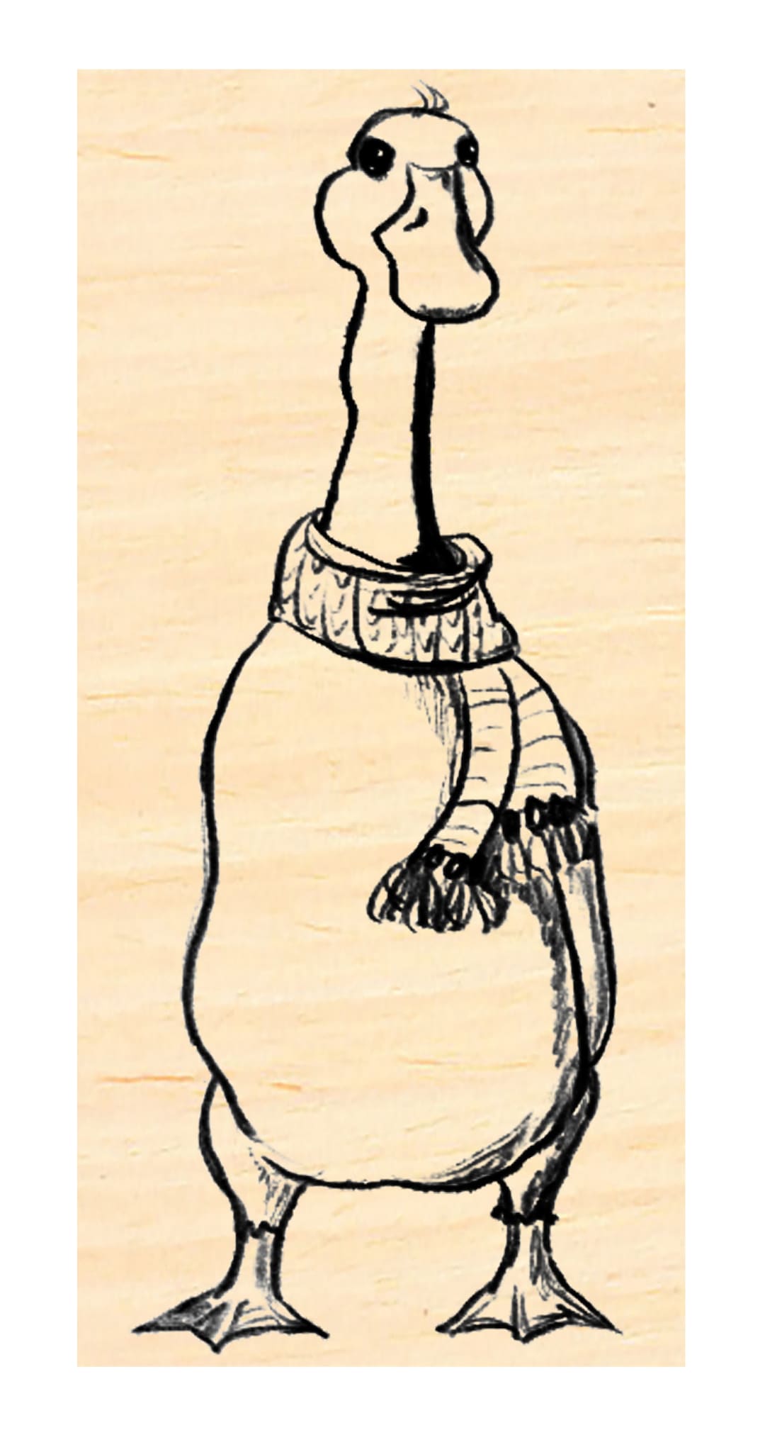 P137 Duck With Scarf Rubber Stamp - Etsy