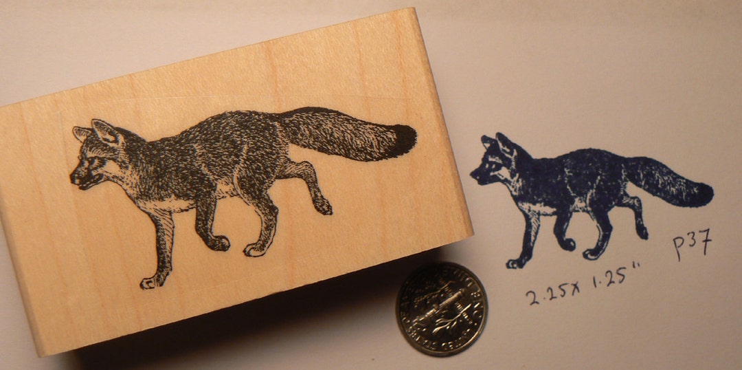 Fox Rubber Stamp WM P23 - Etsy