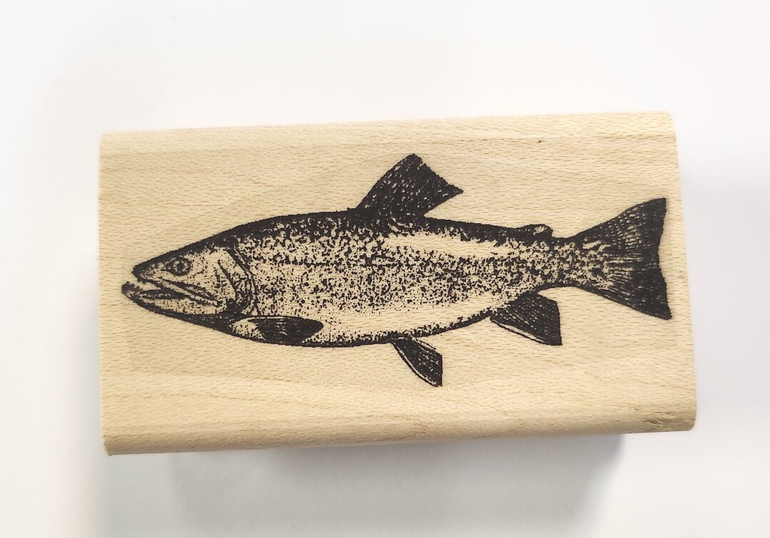 P28 Trout Fish Rubber Stamp - Etsy