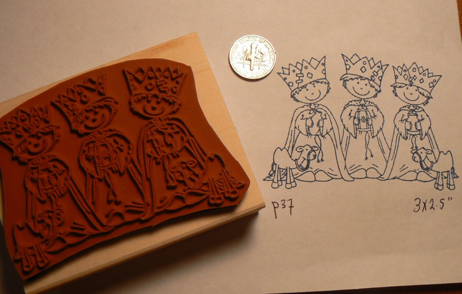 3 Kings Rubber Stamp P37 Hand Drawn - Etsy