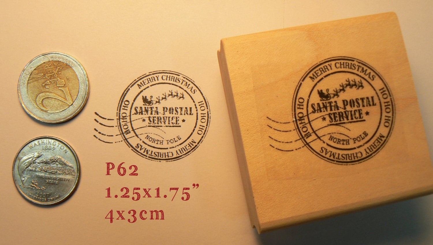 Santa Postmark Ho Ho Ho Rubber Stamp P62 - Etsy