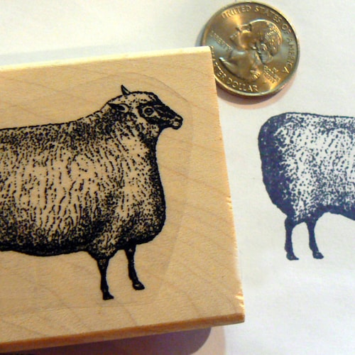 Sheep Stamp: Wood Mounted Rubber Stamp - Etsy
