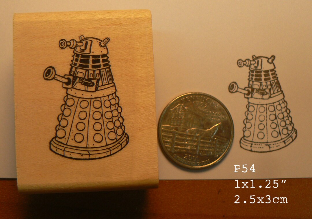 P54 Dalek Line Art Rubber Stamp - Etsy