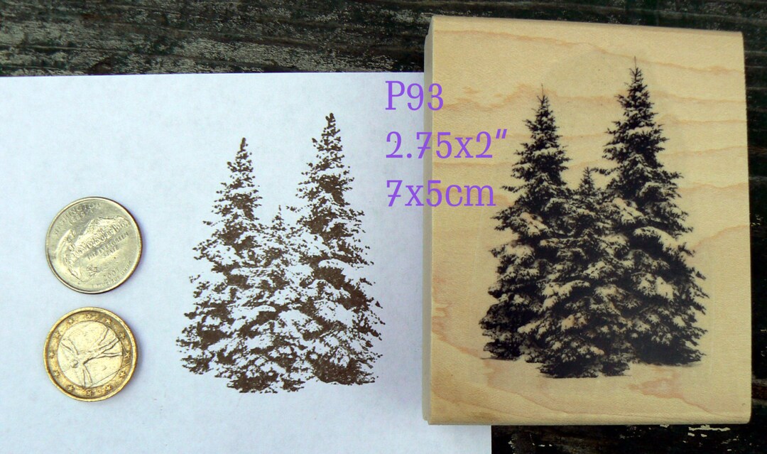 Christmas Trees Rubber Stamp, Pine Trees P93 - Etsy