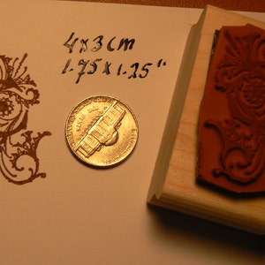 P41 Monogram, Decorative Letter C Rubber Stamp WM - Etsy
