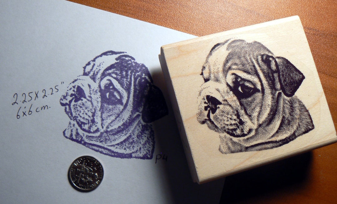 Bulldog Puppy Rubber Stamp WM P4 - Etsy